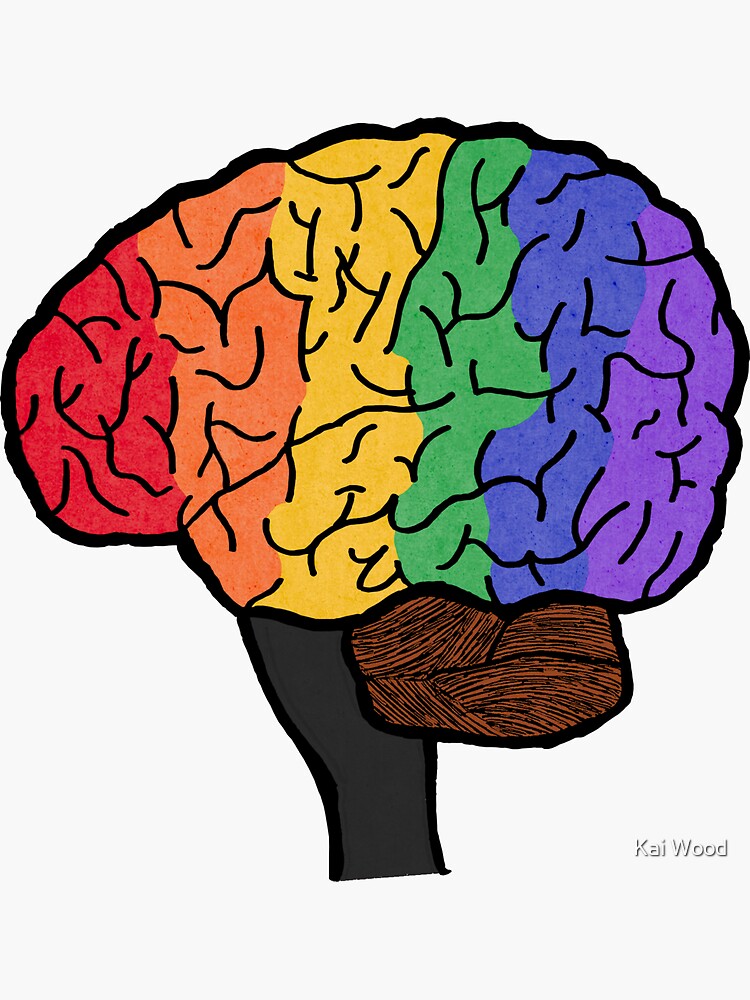 "LGBTQ+ Pride Brain" Sticker by Rach-24601 | Redbubble