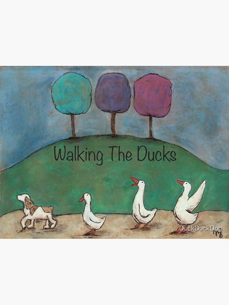 "Walking The Ducks" Sticker for Sale by DuckDuckDog | Redbubble
