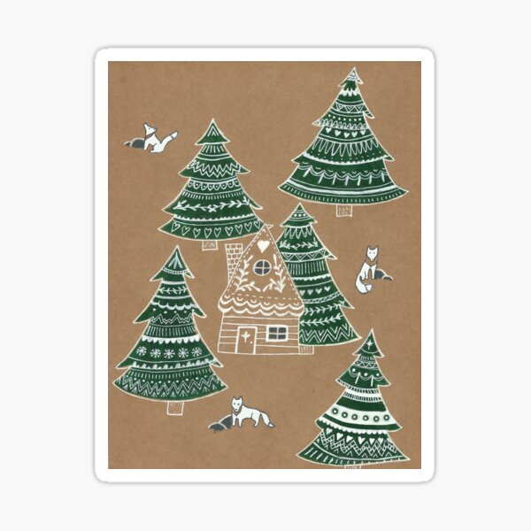 "Gingerbread Forest" Sticker for Sale by icebergsandart | Redbubble