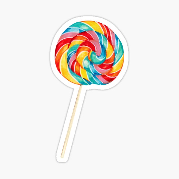 "Rainbow Lollipop Pattern - Black" Sticker by KellyGilleran | Redbubble