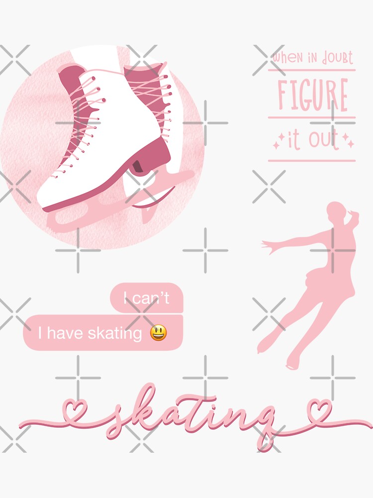 "Pink Watercolor Ice Skater, Figure Skating Sticker Pack" Sticker for ...