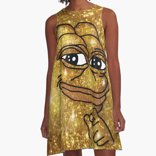 "Rare Pepe The Frog Gold Luxury Metal Golden Glitters with Smug Face HD ...