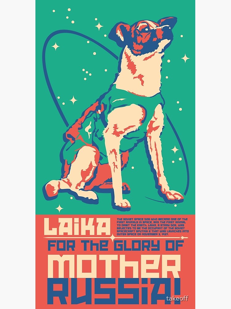 "Laika Space Dog Illustration Vector Russian Propaganda Pup Retro ...