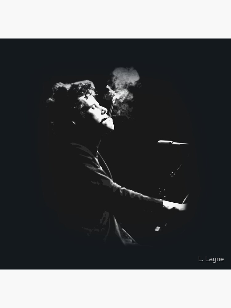 Tom Waits Smoking A Cigarette And Playing - Black And White Canvas