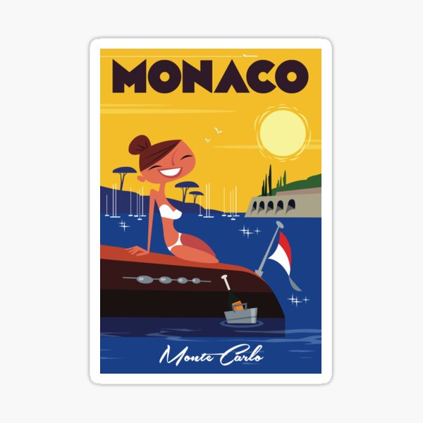 "Monaco poster" Sticker for Sale by GAGodel | Redbubble