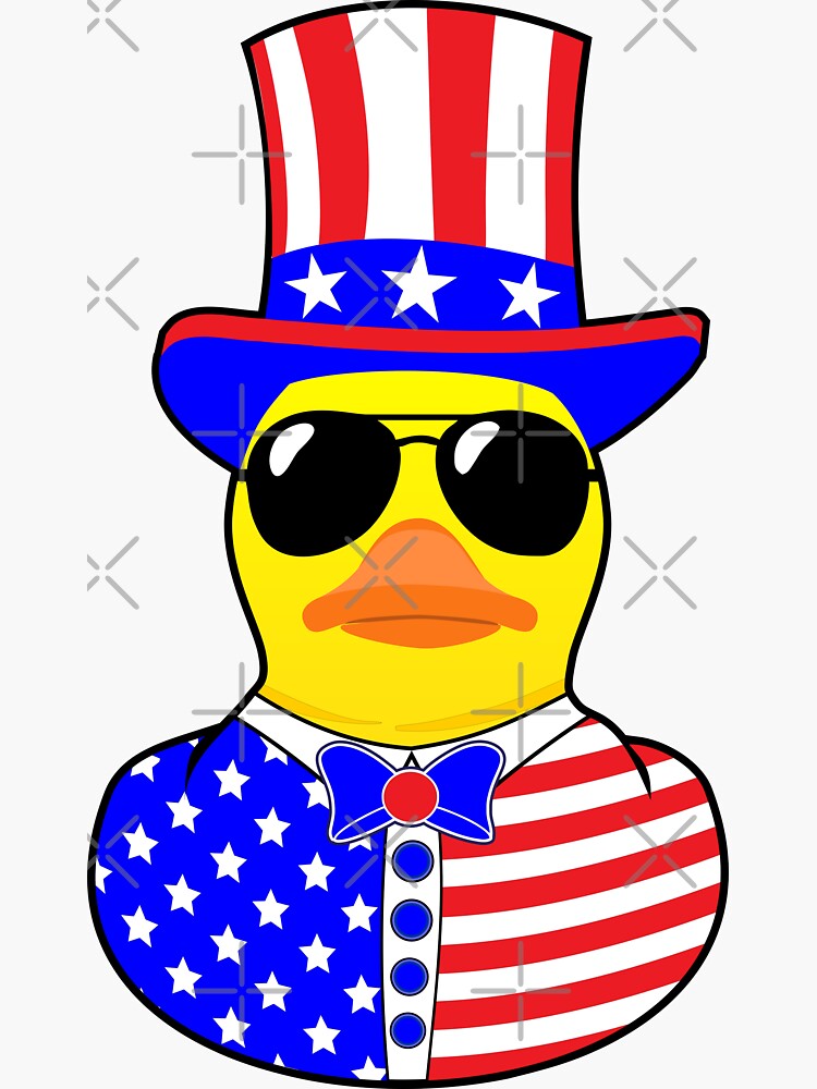 "Rubber duck Uncle Sam with sunglasses" Sticker by BigTime | Redbubble