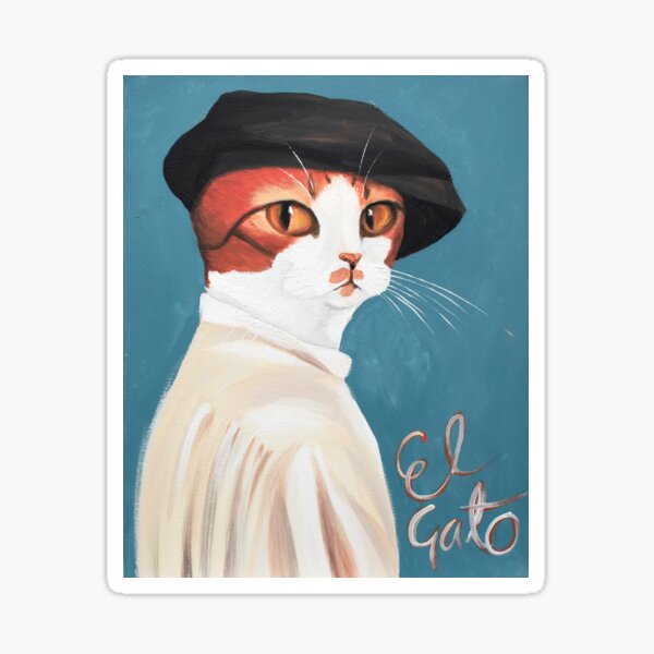 "El Gato, cat artist, painter of the cats" Sticker by ElGatoPainter ...