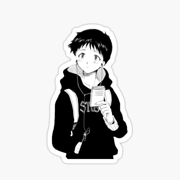 "Anime Boy" Sticker for Sale by krewzn | Redbubble
