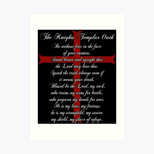 Knights Templar Oath Wall Art | Redbubble