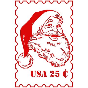 "santa postal stamp white" Photographic Print by GSunrise | Redbubble
