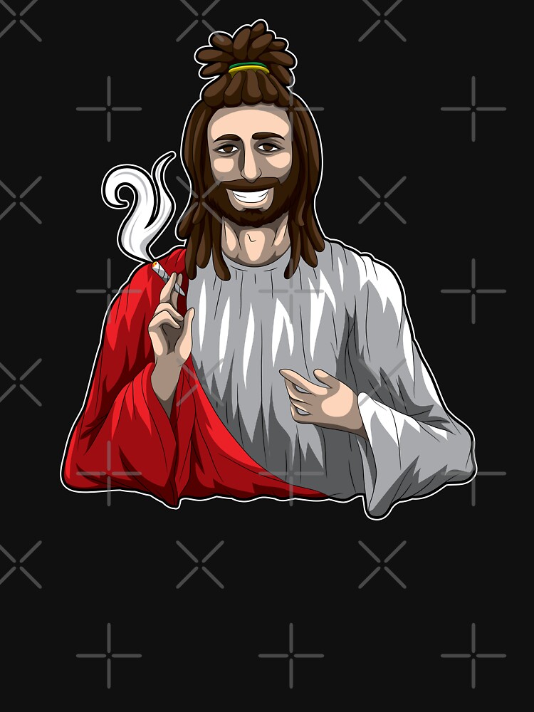 "Jesus Smokes Weed - Cannabis Lord - Rasta Stoner" T-shirt by anziehend ...