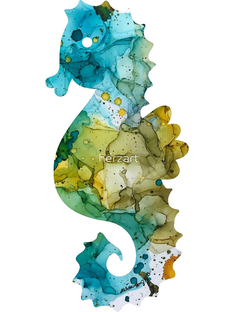 "Seahorse from Original Abstract Alcohol Ink Painting " Poster for Sale ...