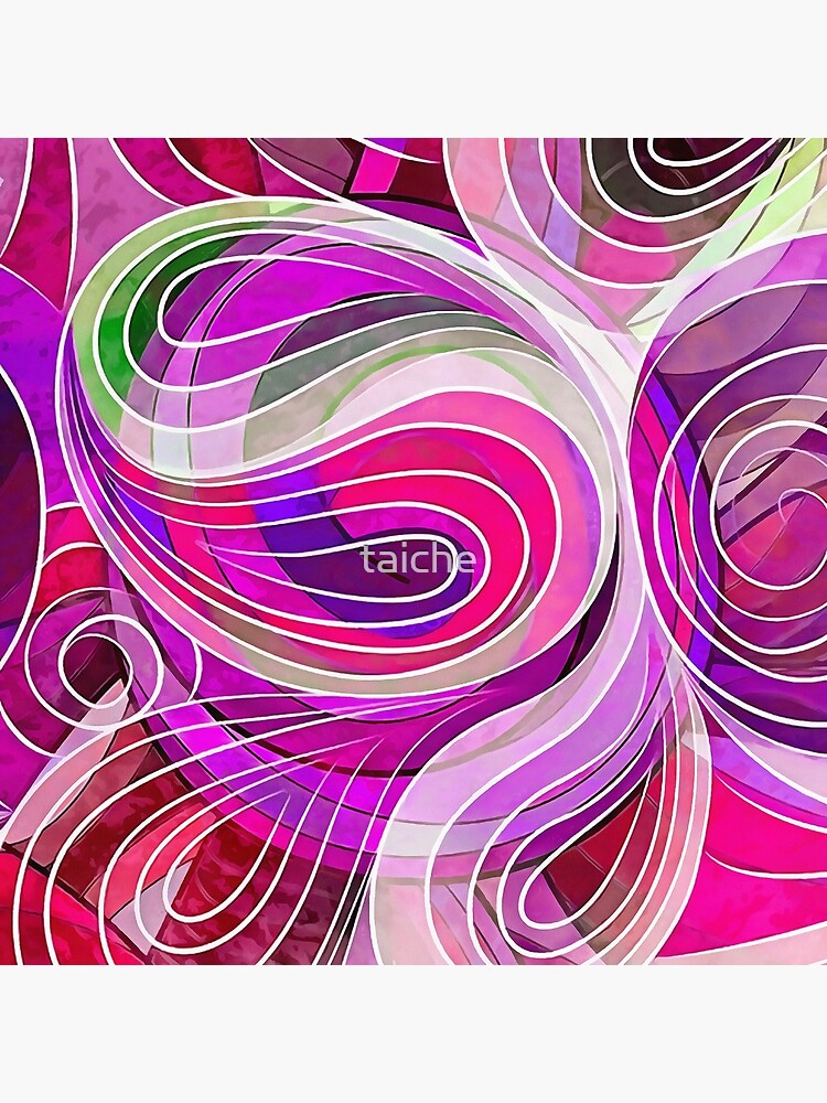 Lámina fotográfica «Doodle rosa y morado con líneas blancas» de taiche ...