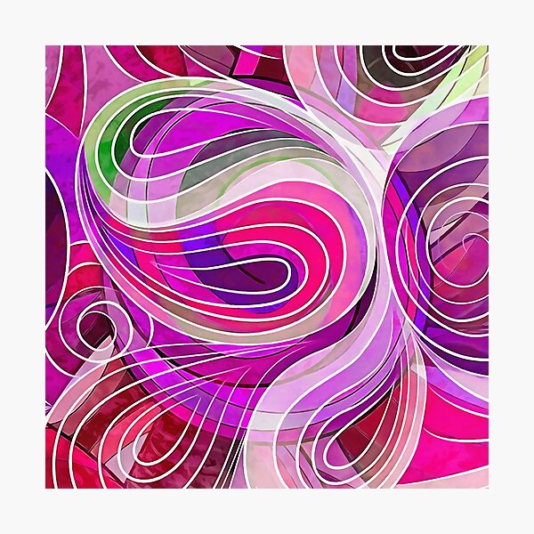 Lámina fotográfica «Doodle rosa y morado con líneas blancas» de taiche ...