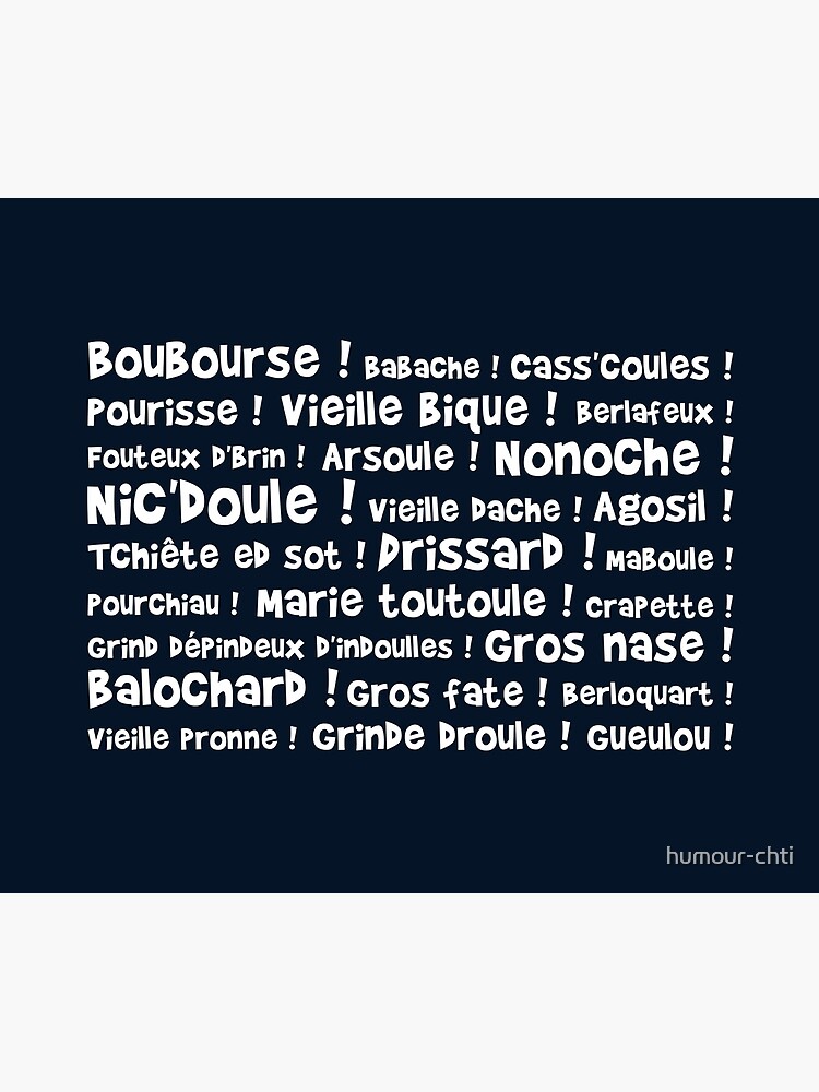 Plaid « Boubourse, babache, etc... », par humour-chti | Redbubble