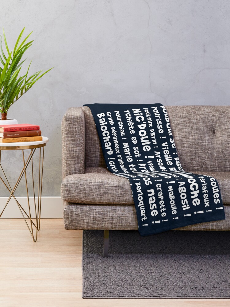 Plaid « Boubourse, babache, etc... », par humour-chti | Redbubble
