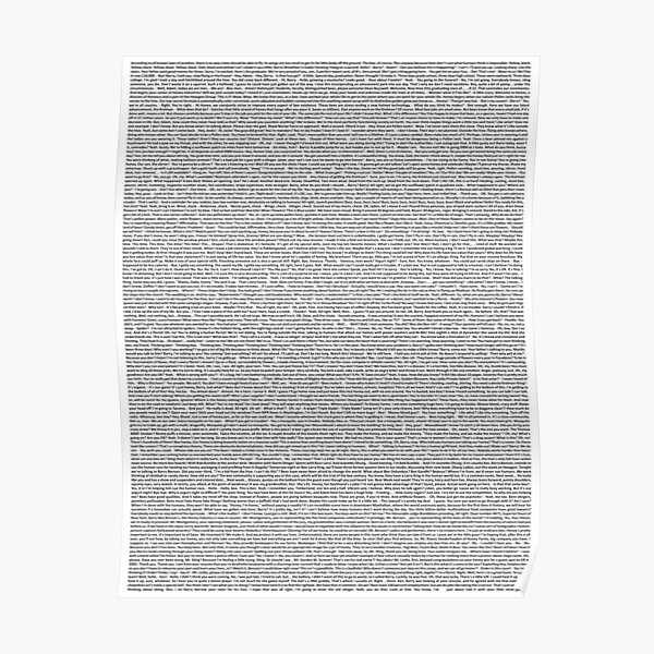 "Bee Movie Script - High Resolution" Poster by cooline | Redbubble