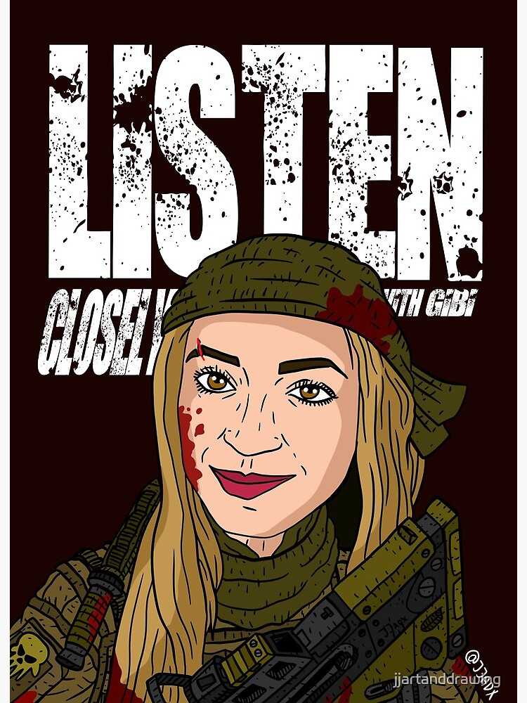 "gibi ASMR. action movie poster. listen closely." Art Board Print for ...