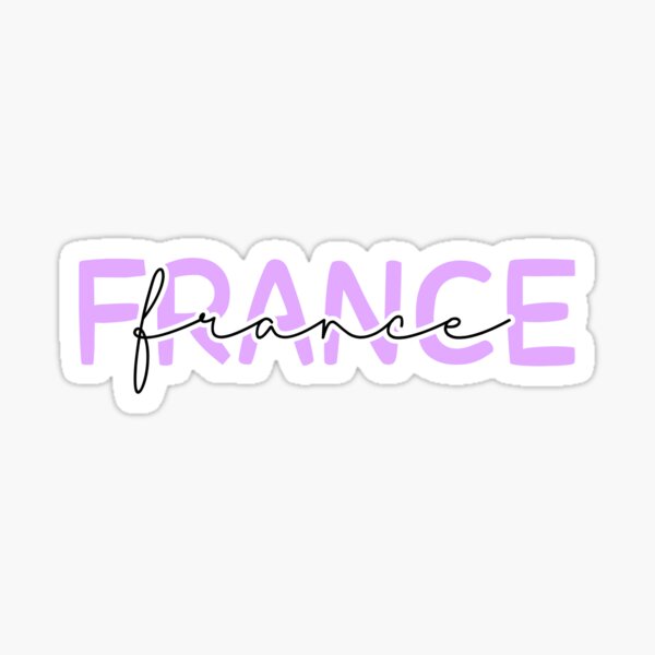 "Purple France aesthetic writing" Sticker by deimantyte | Redbubble