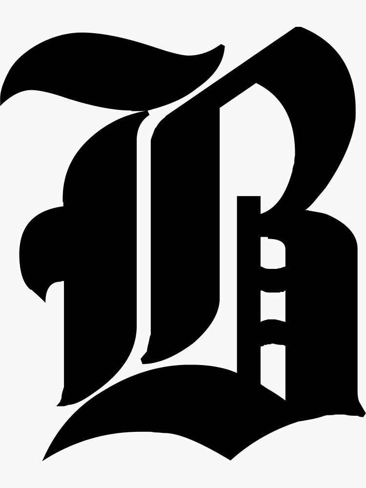 "B - old English font lettering" Sticker for Sale by Drayziken | Redbubble
