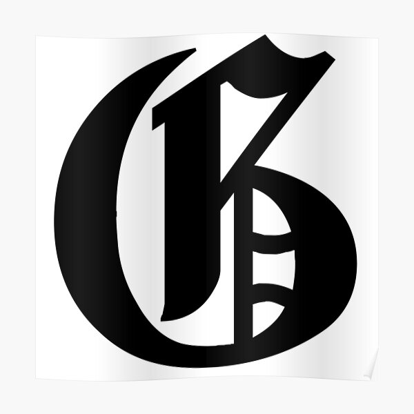 "G - old English font lettering" Poster for Sale by Drayziken | Redbubble