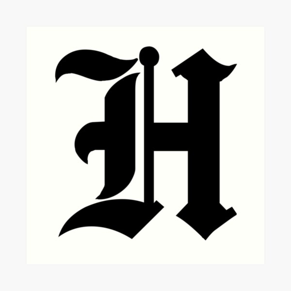 "H - old English font lettering" Art Print for Sale by Drayziken ...