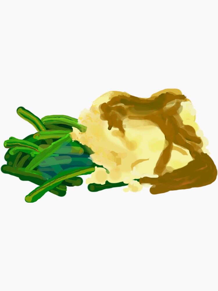 "potatoes and green beans" Sticker for Sale by mefromthefuture | Redbubble