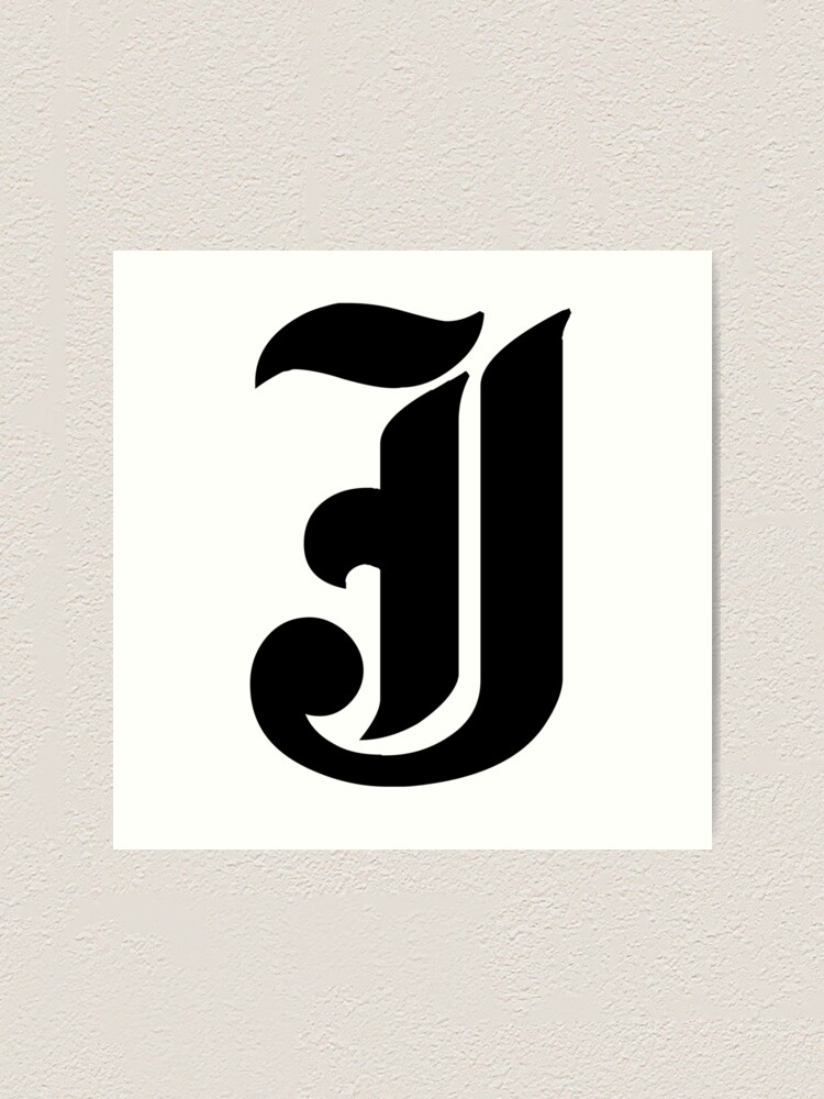 "J - old English font lettering" Art Print for Sale by Drayziken ...