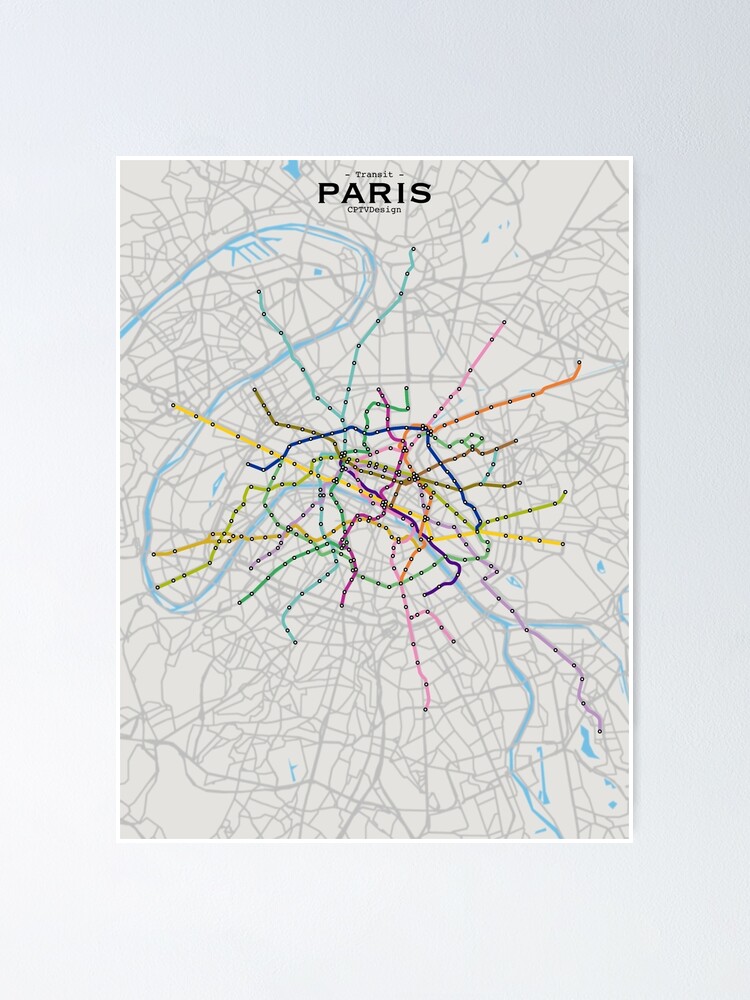 "Paris Transit Map" Poster for Sale by CPTVDesign | Redbubble