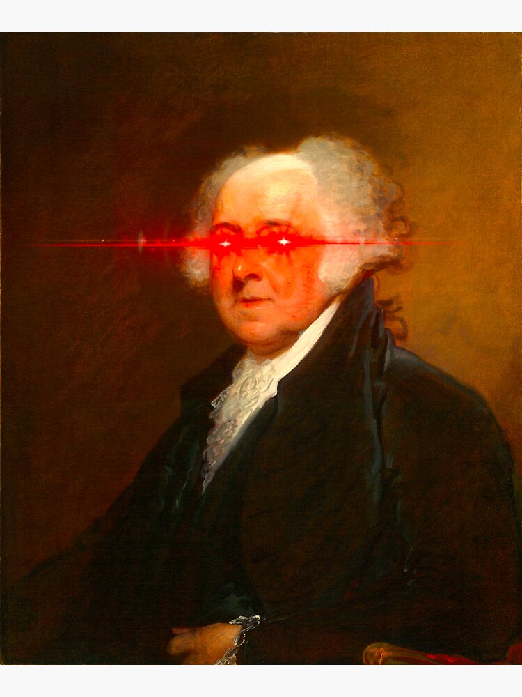 "John Adams with Laser Eyes" Sticker by caemgenus | Redbubble