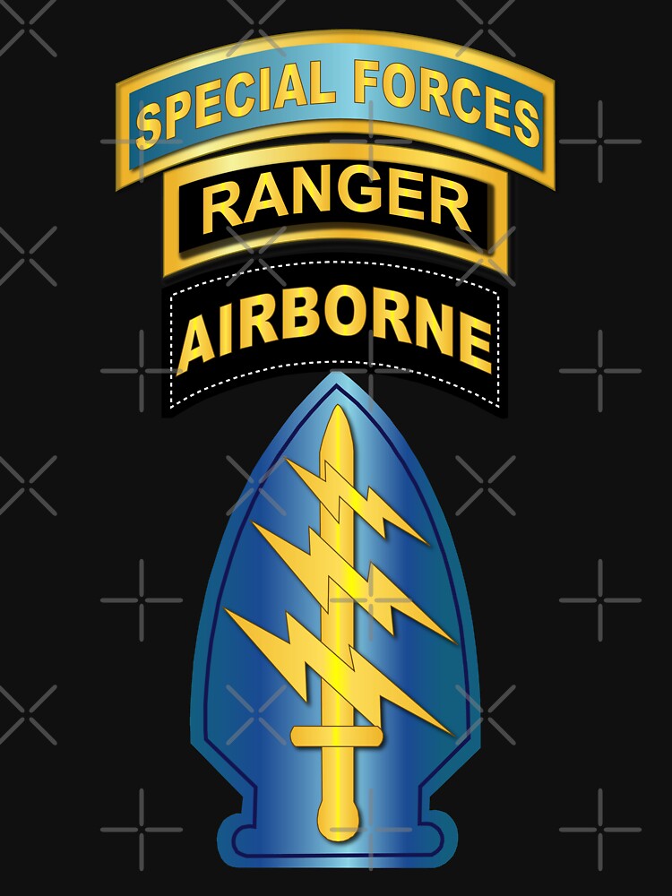 "SOF - Airborne - SF SSI - SF Tab - Ranger Tab" T-shirt for Sale by ...
