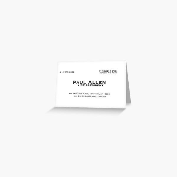 "Paul Allen Business Card" Greeting Card for Sale by richwear | Redbubble