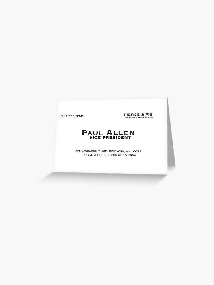 "Paul Allen Business Card" Greeting Card for Sale by richwear | Redbubble