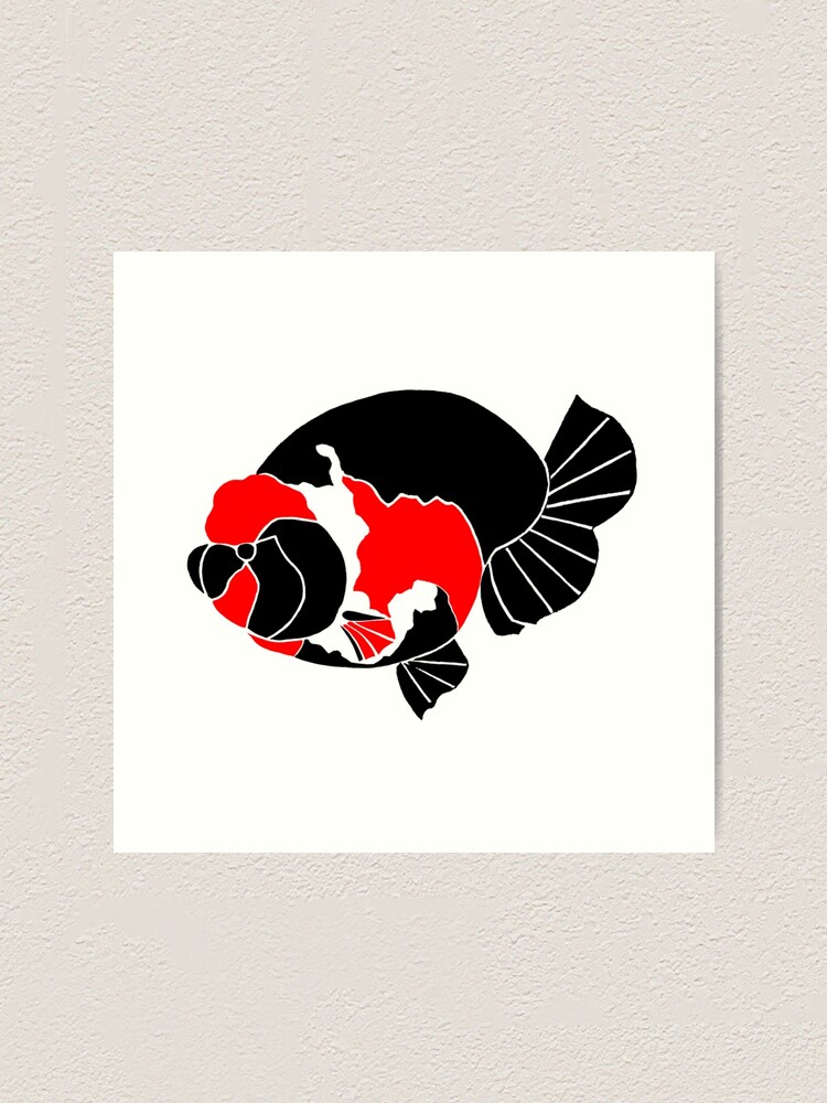 "Ranchu Tri Color Goldfish Logo" Art Print for Sale by Nosnah | Redbubble