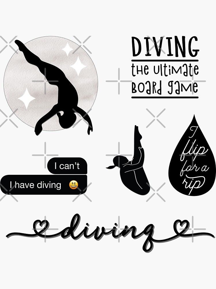 " Black Watercolor Diving, Diver Sticker Pack" Sticker for Sale by The ...