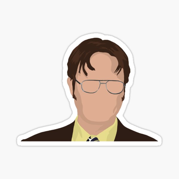 "DWIGHT SCHRUTE" Sticker by ceciliaxleahyyy | Redbubble