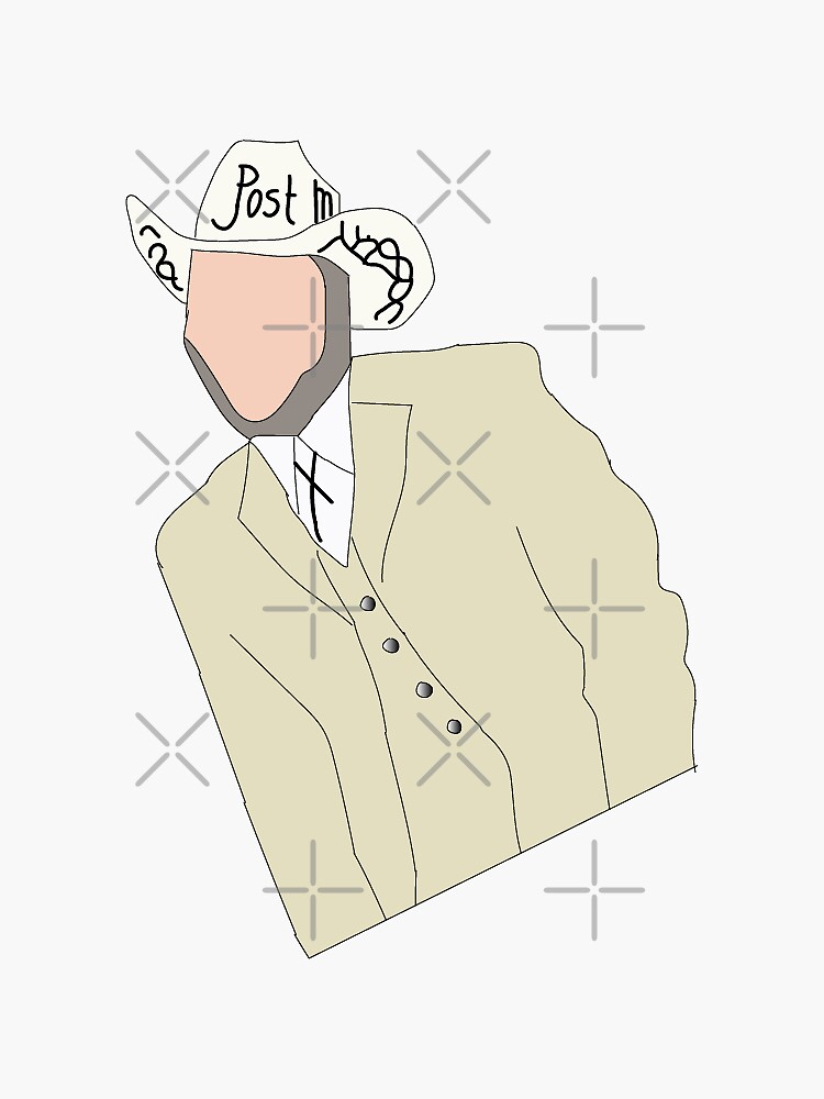 "Posty Cowboy Hat Outline" Sticker by mkuhl2 | Redbubble