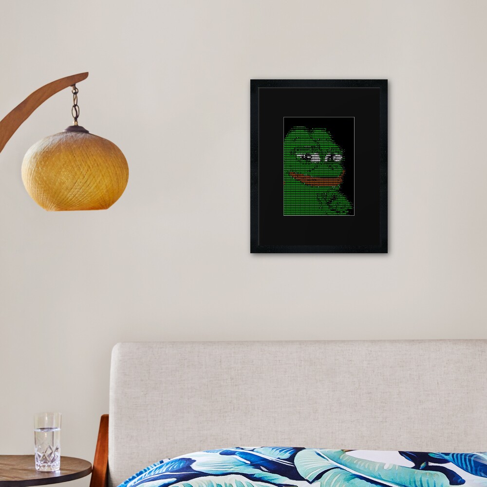 "Pepe The Frog Smug Face Meme Ascii Text Graphic Computer Retro Green ...