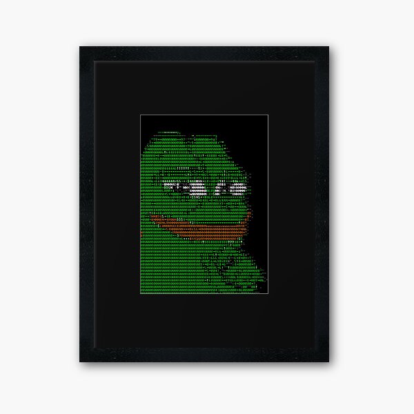 "Pepe The Frog Smug Face Meme Ascii Text Graphic Computer Retro Green ...