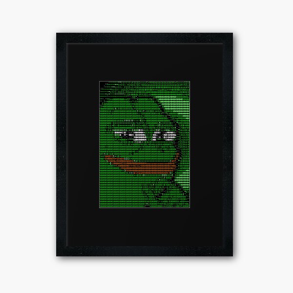 "Pepe The Frog Smug Face Meme Ascii Text Graphic Computer Retro Green ...