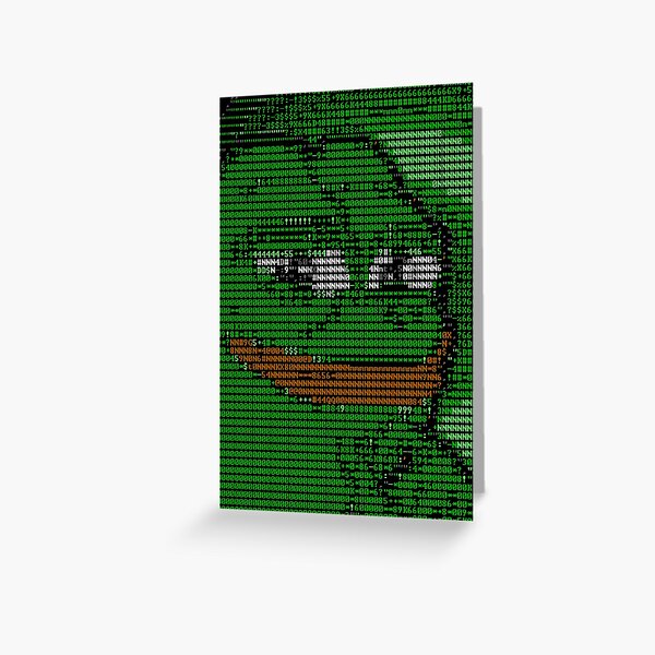 "Pepe The Frog Smug Face Meme Ascii Text Graphic Computer Retro Green ...