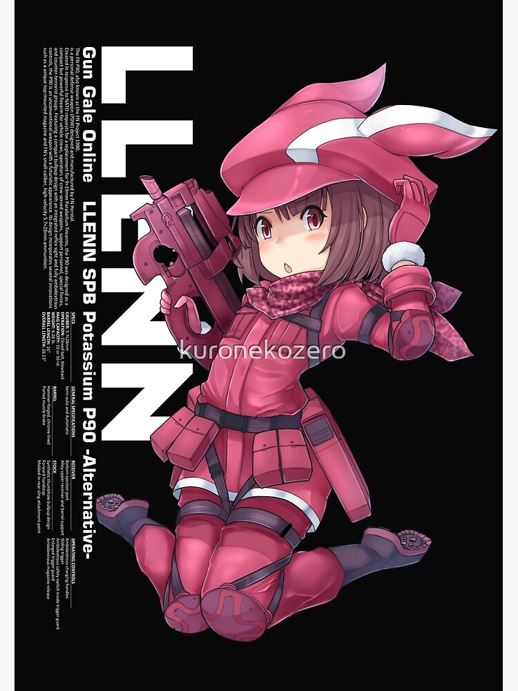 "GGO - LLENN [Black Background]" Poster by kuronekozero | Redbubble