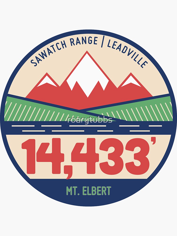 "Mt Elbert - Plains Color" Sticker by roarytubbs | Redbubble
