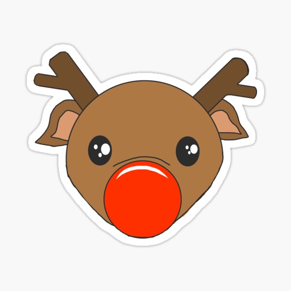 "Rudolph the red nosed reindeer " Sticker by Vincaphy | Redbubble