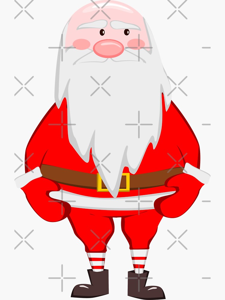 "Sad Santa without Hat - Cute Christmas Santa Claus Gift" Sticker for ...