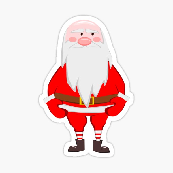 "Sad Santa without Hat - Cute Christmas Santa Claus Gift" Sticker for ...
