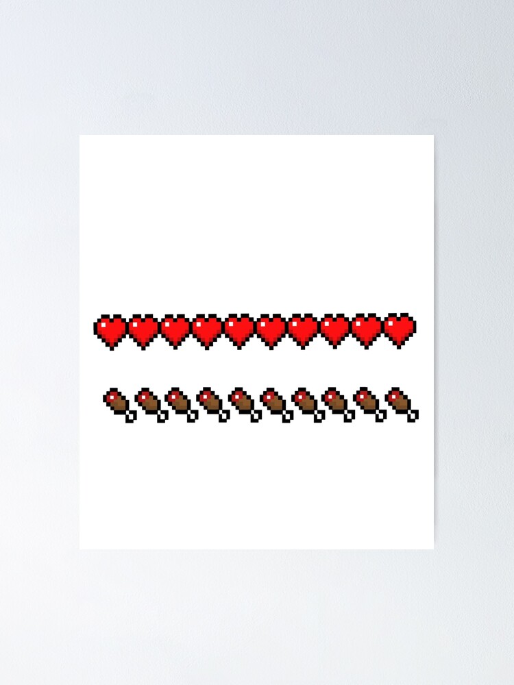 "Minecraft Health Bar" Poster for Sale by 13emau31 | Redbubble