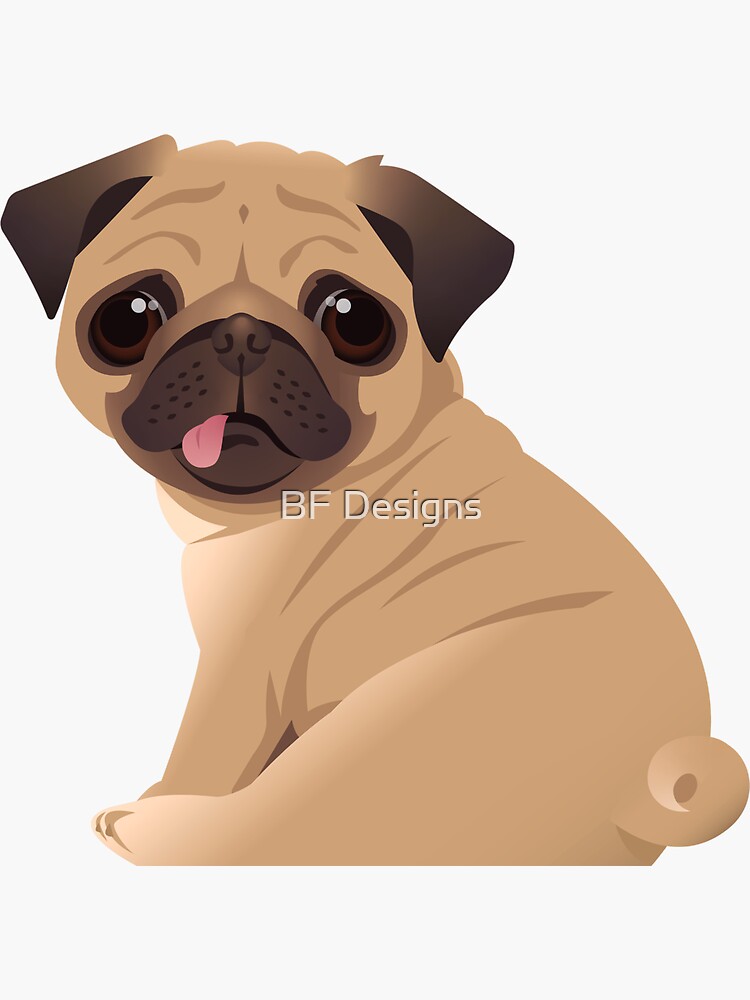 "PUG (blue)" Sticker for Sale by BenFarr | Redbubble