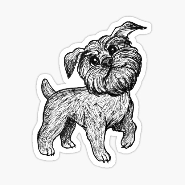 "Brussels Griffon-Ink 2019" Sticker for Sale by AlmondFeather | Redbubble