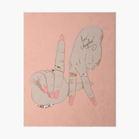 "LA Hand Sign Pink" Art Board Print by pixelworthy | Redbubble
